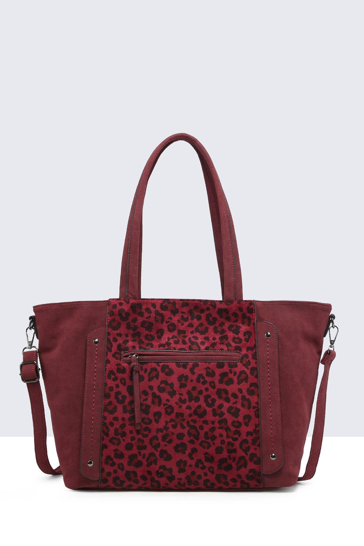 28852-BV Sac cabas léopard synthétique effet nubuck | Paris Fashion Shops