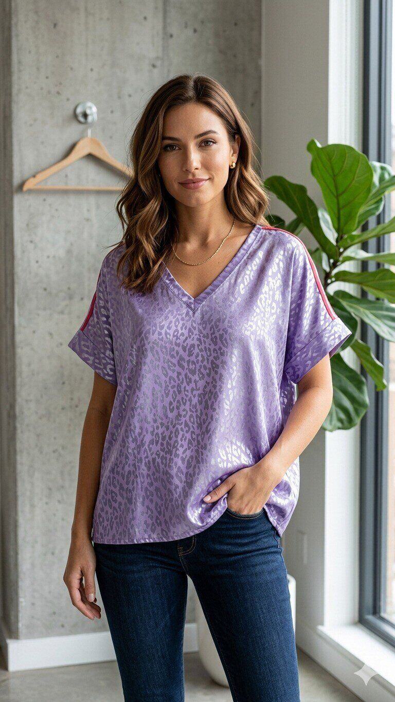 Satin leopard print top | Paris Fashion Shops