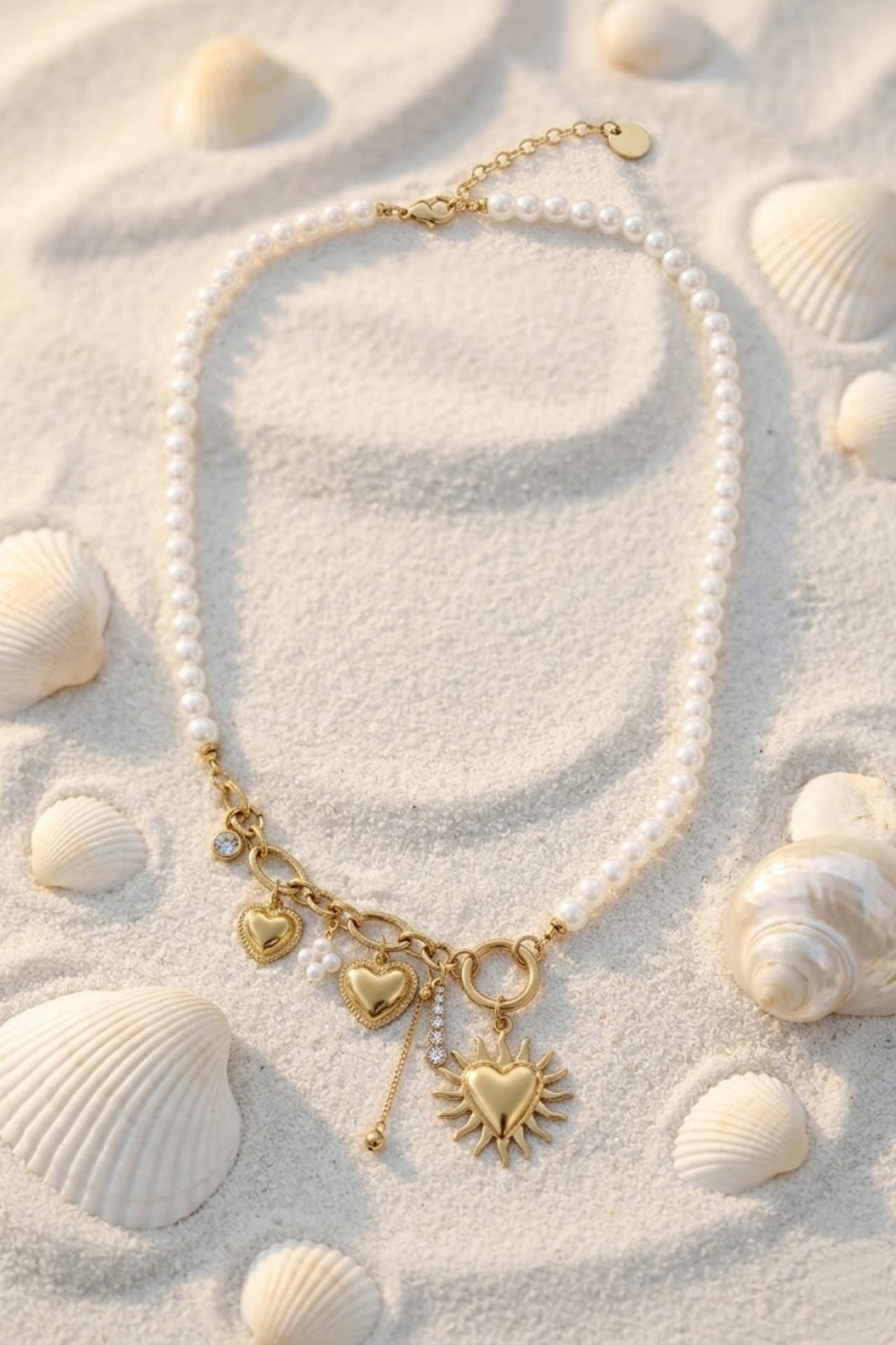 Collier Cœur Asymétrique Perlé en Acier Inoxydable – Élégance ...