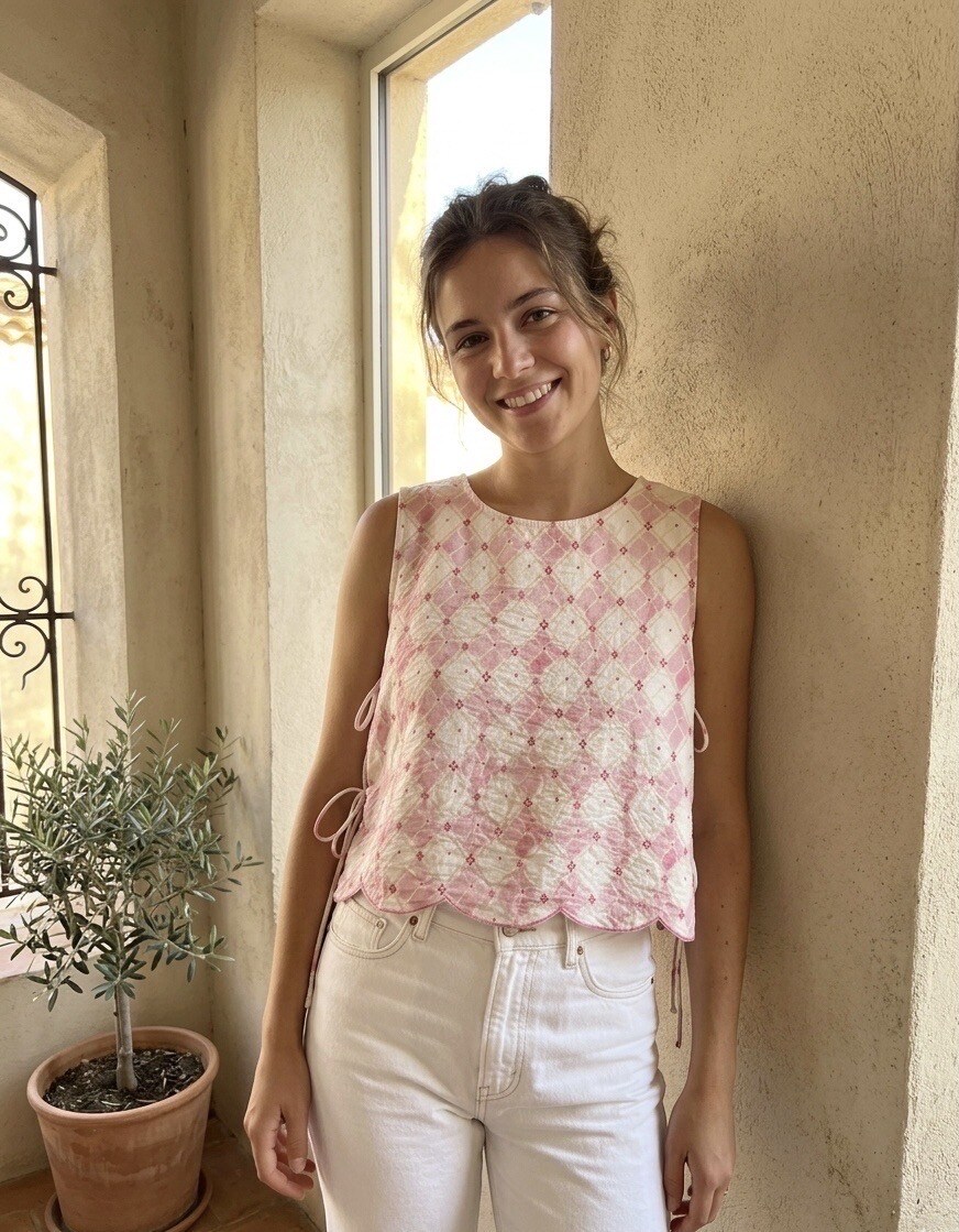 TOP IMPRIMÉ AVEC NŒUD SUR CÔTÉ | Paris Fashion Shops