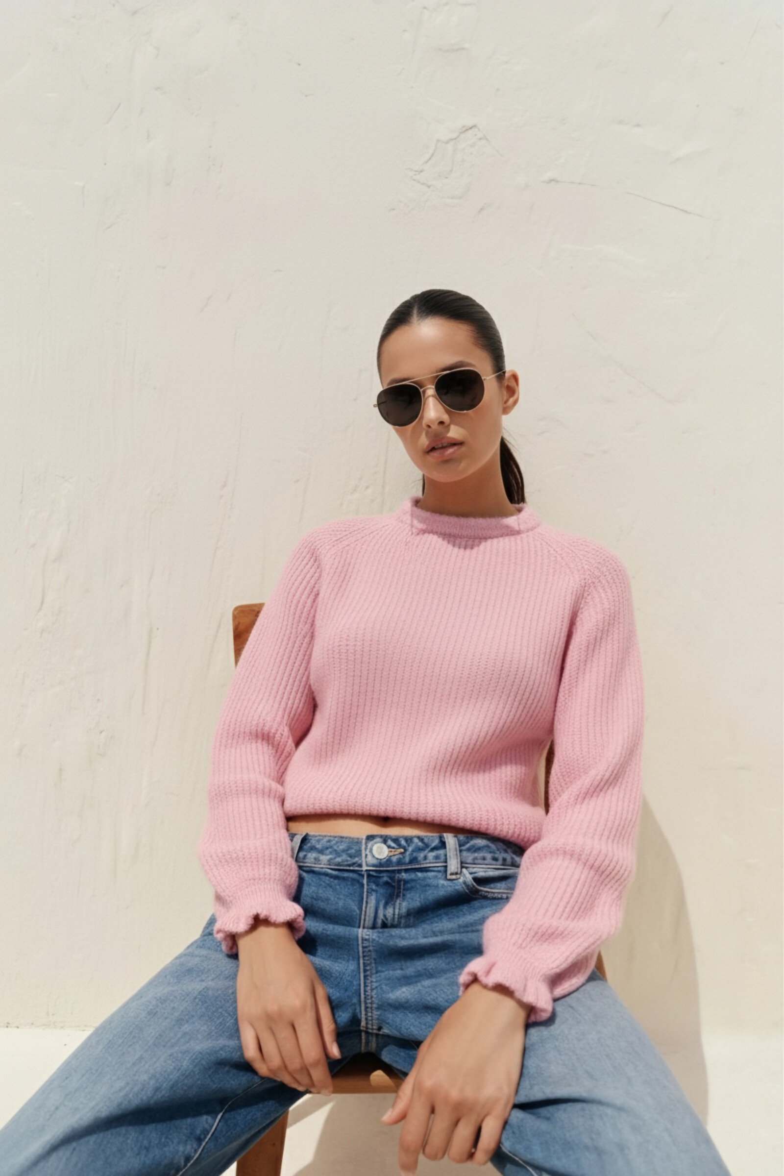 Soft knit sweater with ruched details | Paris Fashion Shops