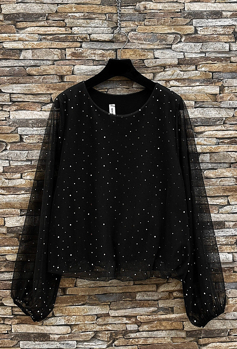 Haut KENDYL strass avec doublure en viscose | Paris Fashion Shops