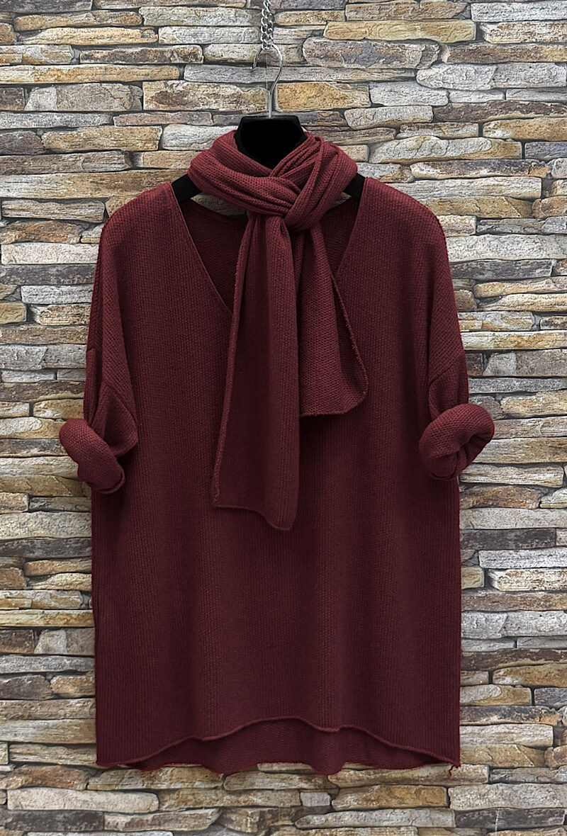 Pull FLORENCE avec écharpe en maille très doux, chic et tendance ...