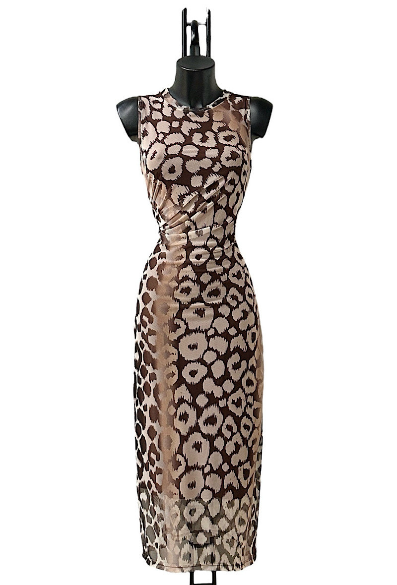 Robe MESH, imprimé, avec manches longues et doublure en viscose Elle ...