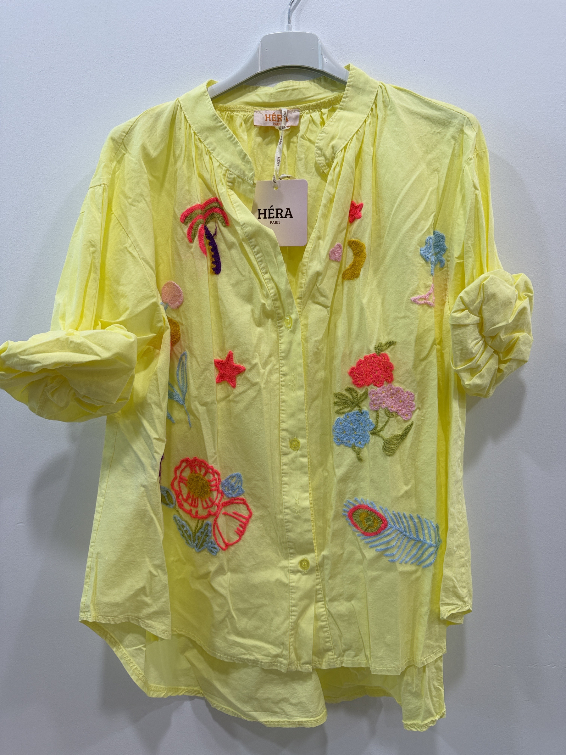 Embroidered Mao collar shirt | Paris Fashion Shops