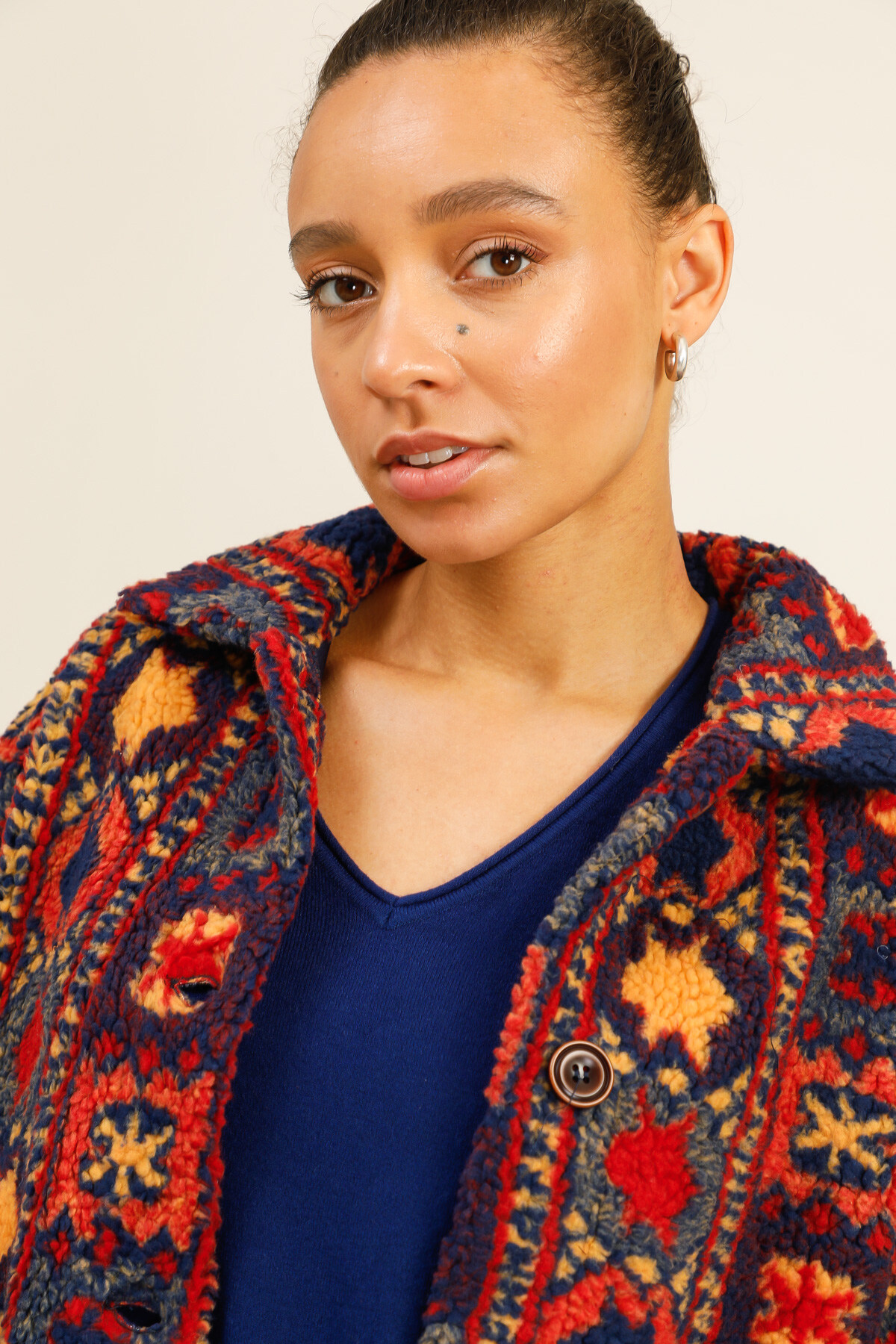 Aztec Pattern Fleece Jacket | Paris Fashion Shops