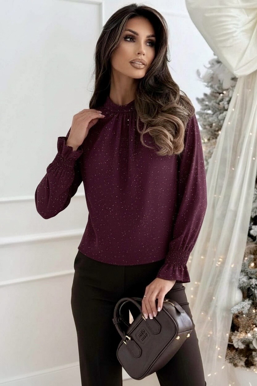 Sequined blouse with viscose lining | Paris Fashion Shops