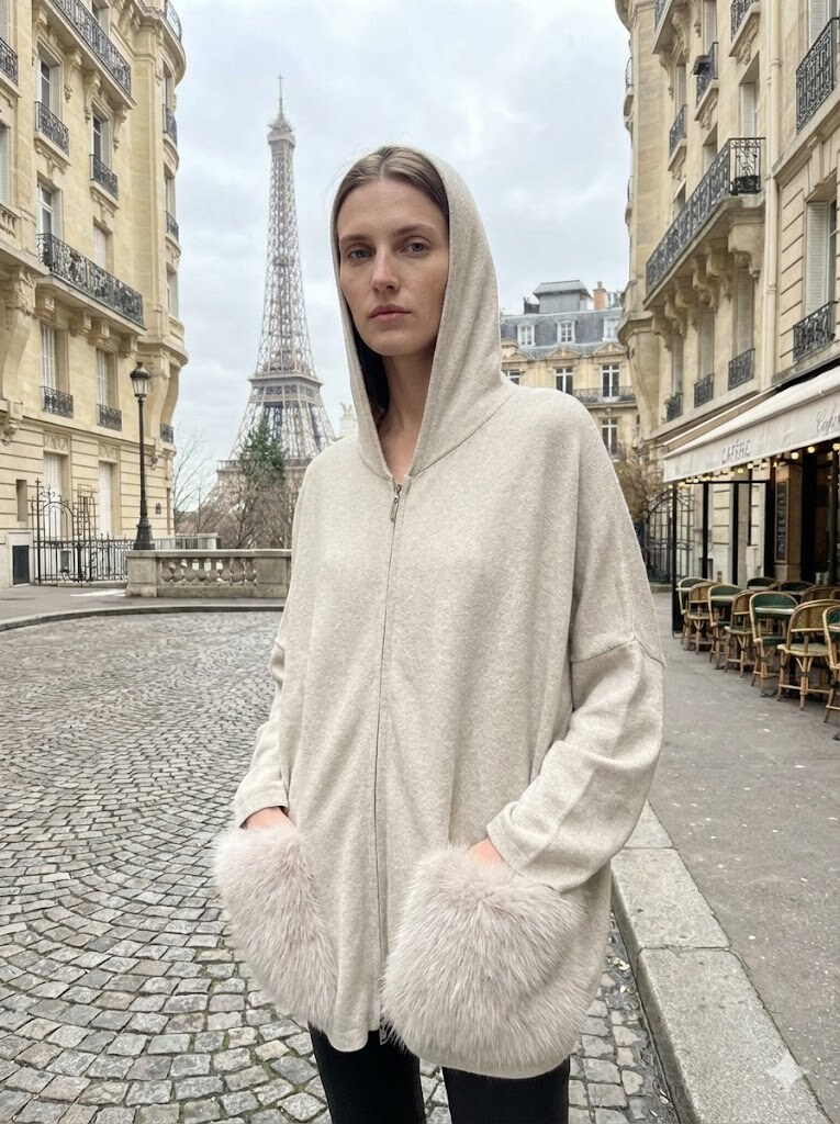 Justine&co DIANA Oversized Hooded Cardigan | Paris Fashion Shops