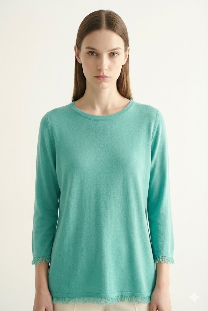 Justine&co Fringed Round Neck Top | Paris Fashion Shops