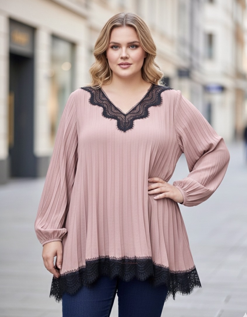 Plissierte Bluse aus Viskose-Crêpe | Paris Fashion Shops