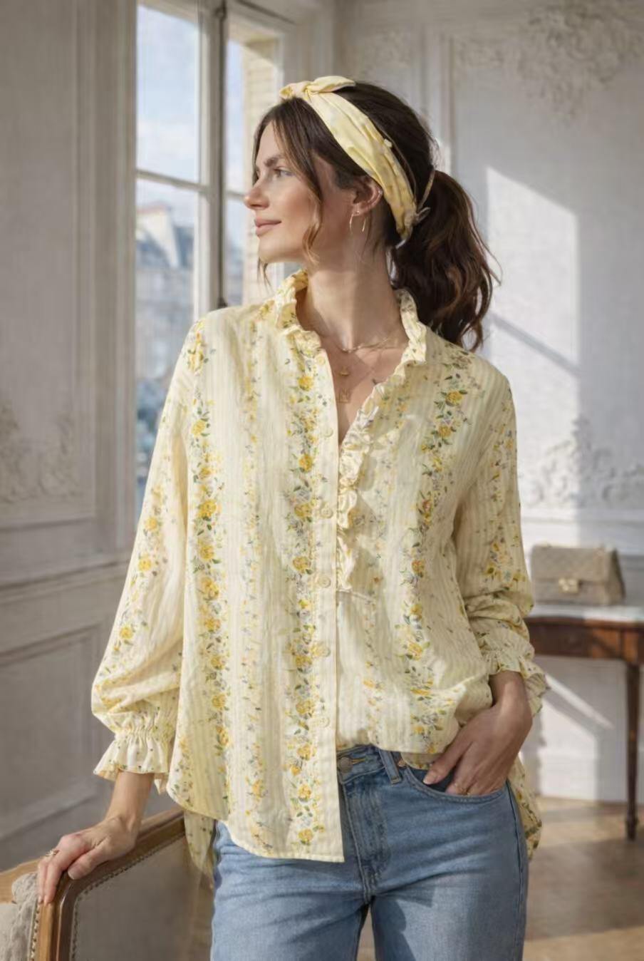 Floral print cotton blouse | Paris Fashion Shops