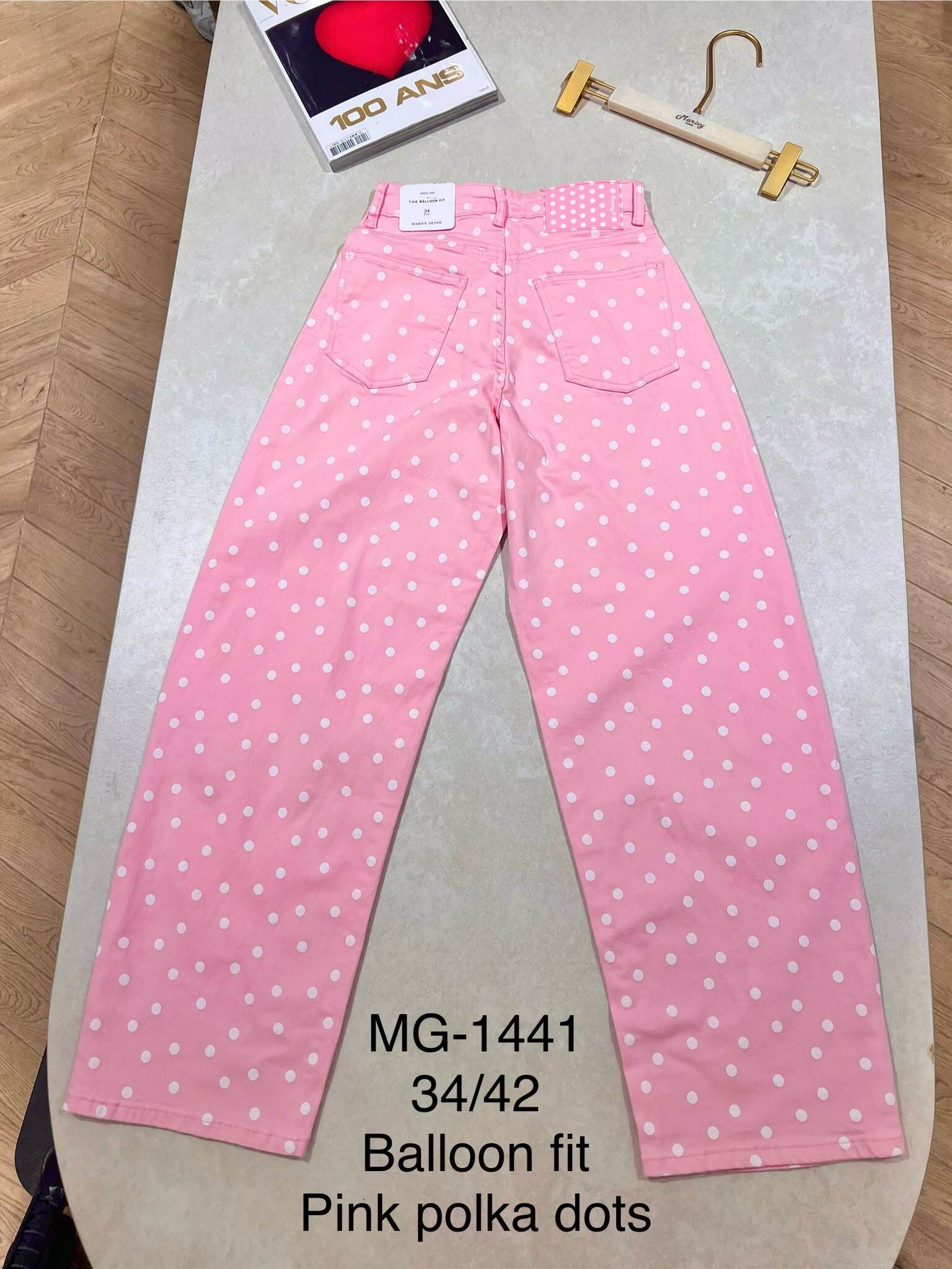 Jean Balloon fit Pink Polka Dots | Paris Fashion Shops