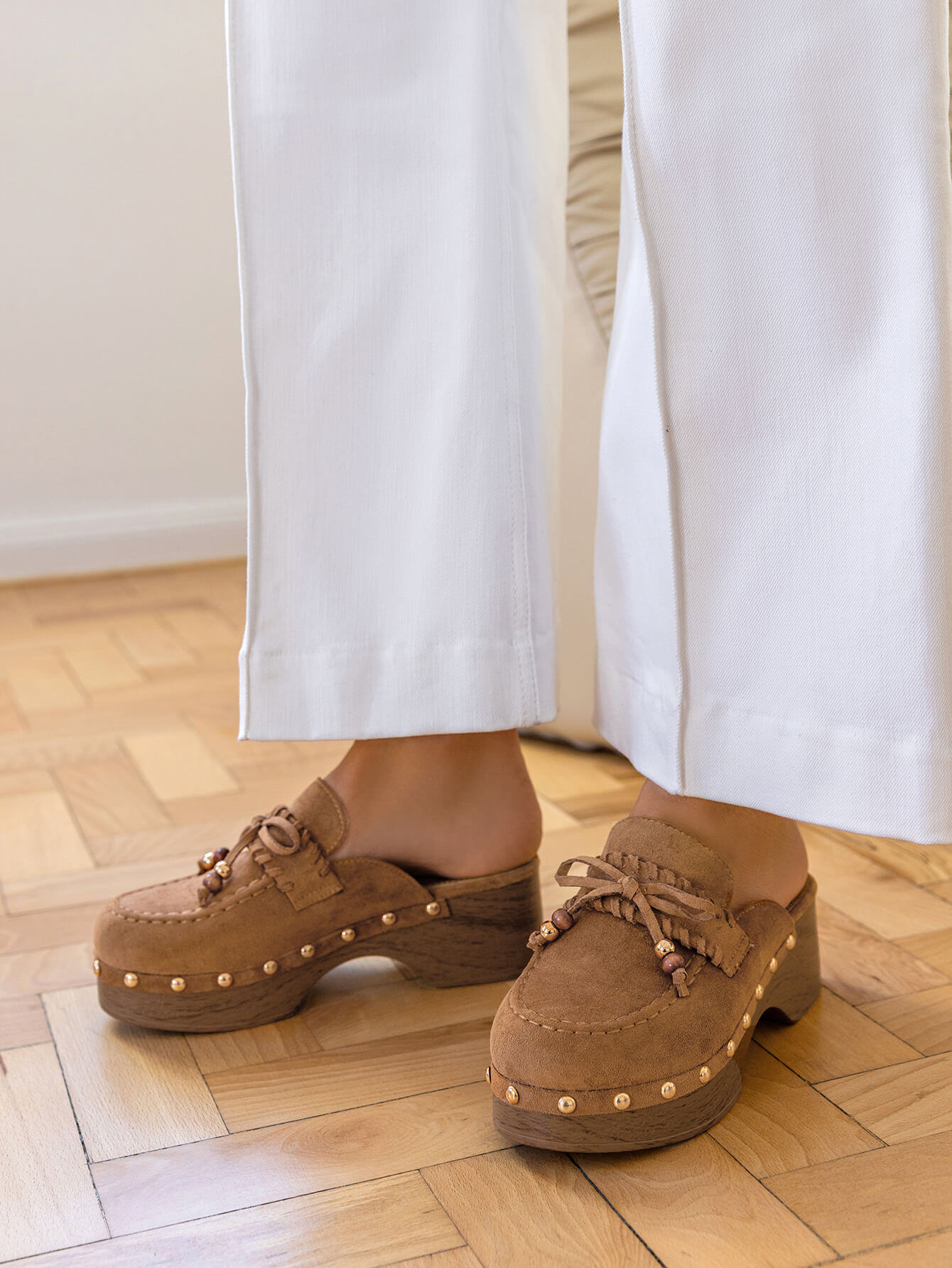 Mules elegantes con lazos y suelas gruesas | Paris Fashion Shops