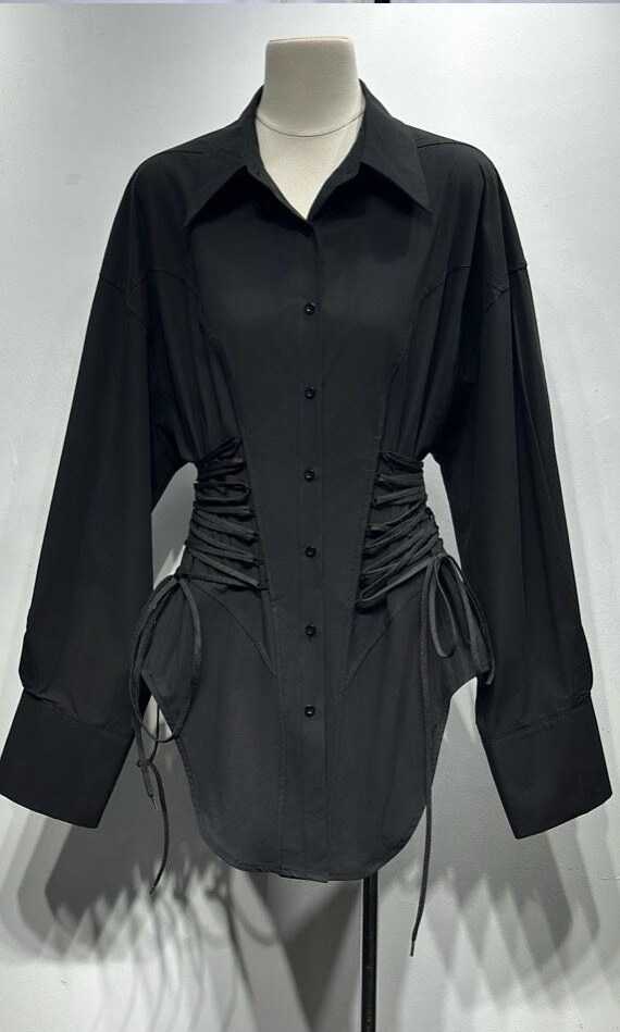 Structured shirt with gathered waist | Paris Fashion Shops