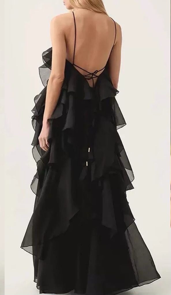 Long ruffled dress with a couture silhouette | Paris Fashion Shops