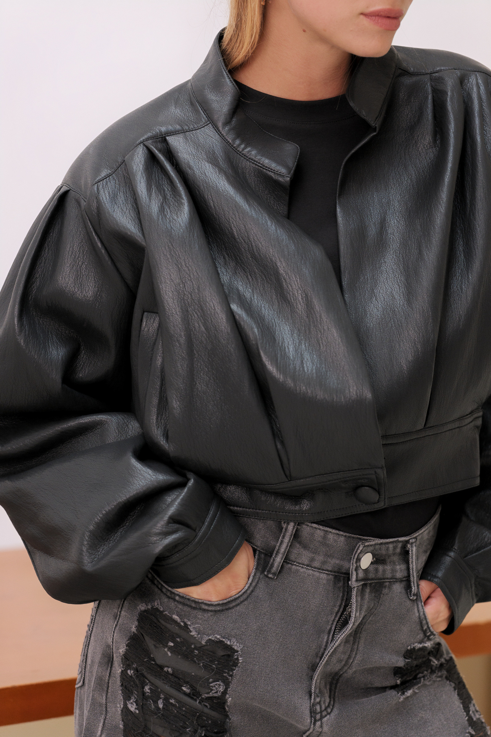Veste simili cuir limitation agneaux | Paris Fashion Shops