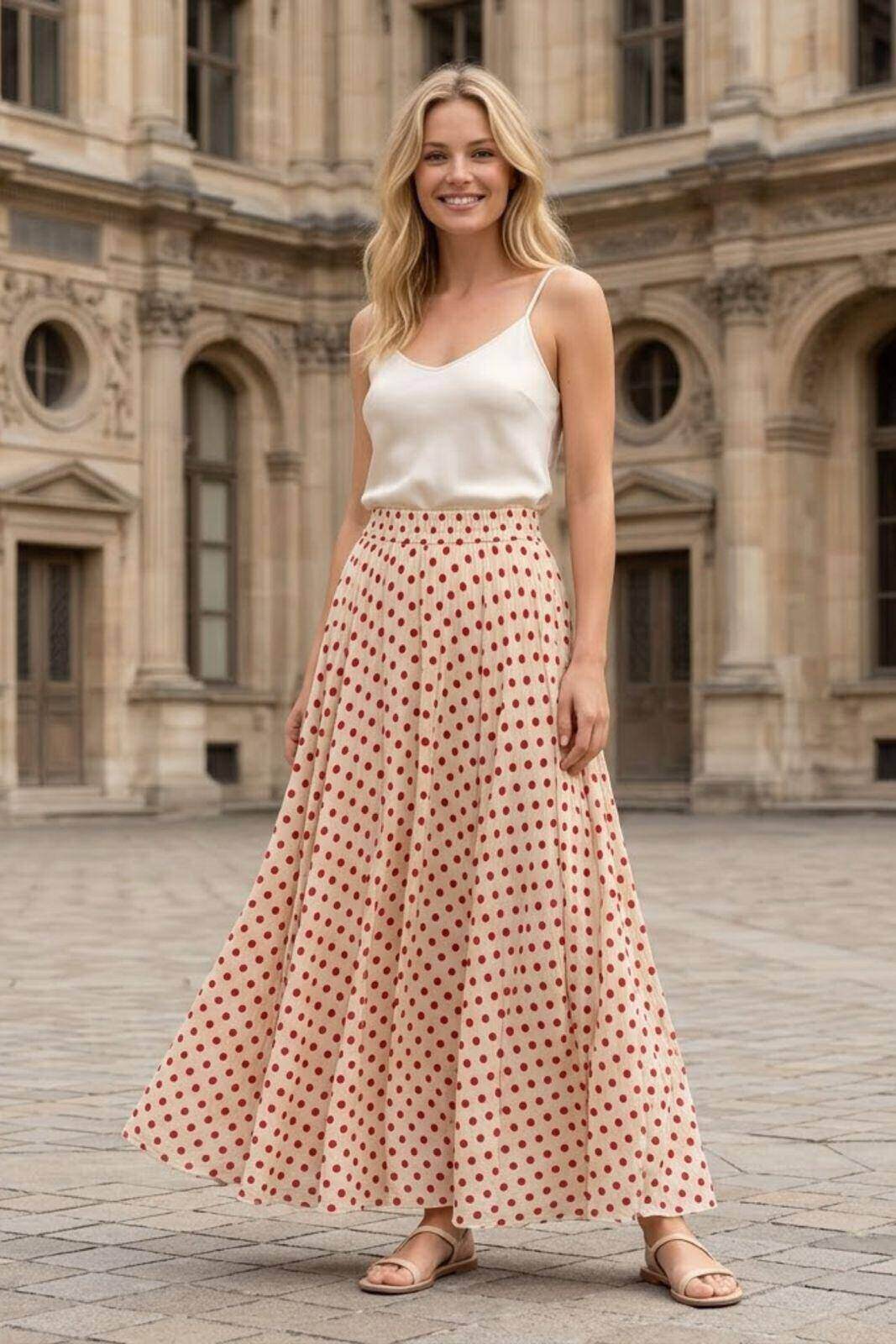 Long polka dot skirt | Paris Fashion Shops