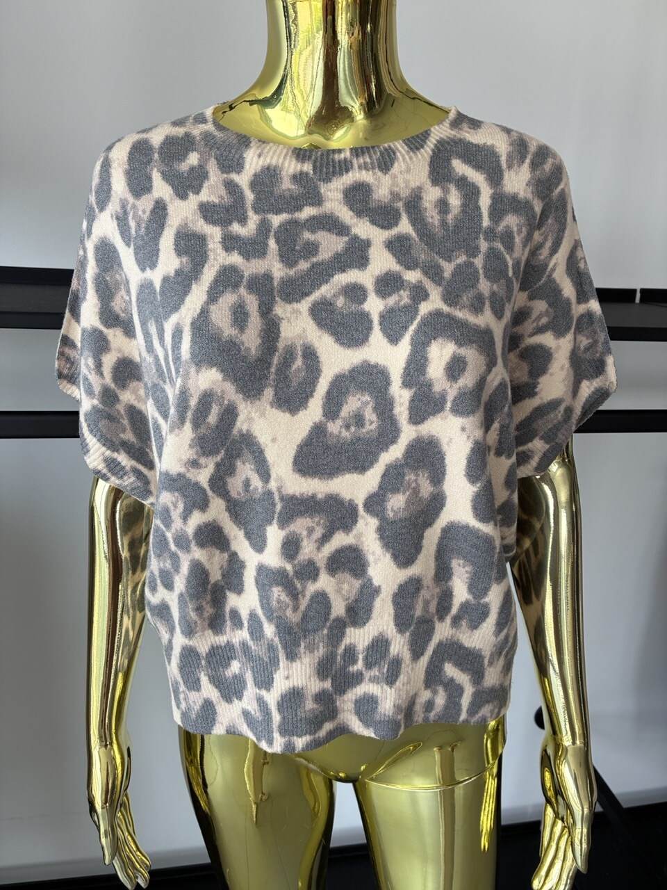 Pull en maille léopard coupe ample pour femmes – Manches chauve-souris ...
